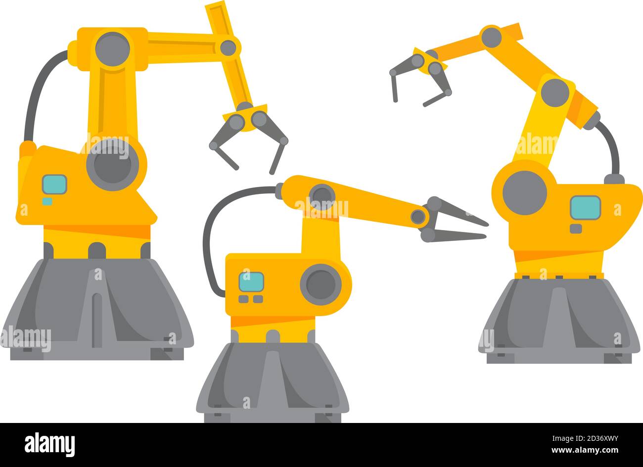 Industrial mechanical robotic arm set.Manufacture technology industry ...