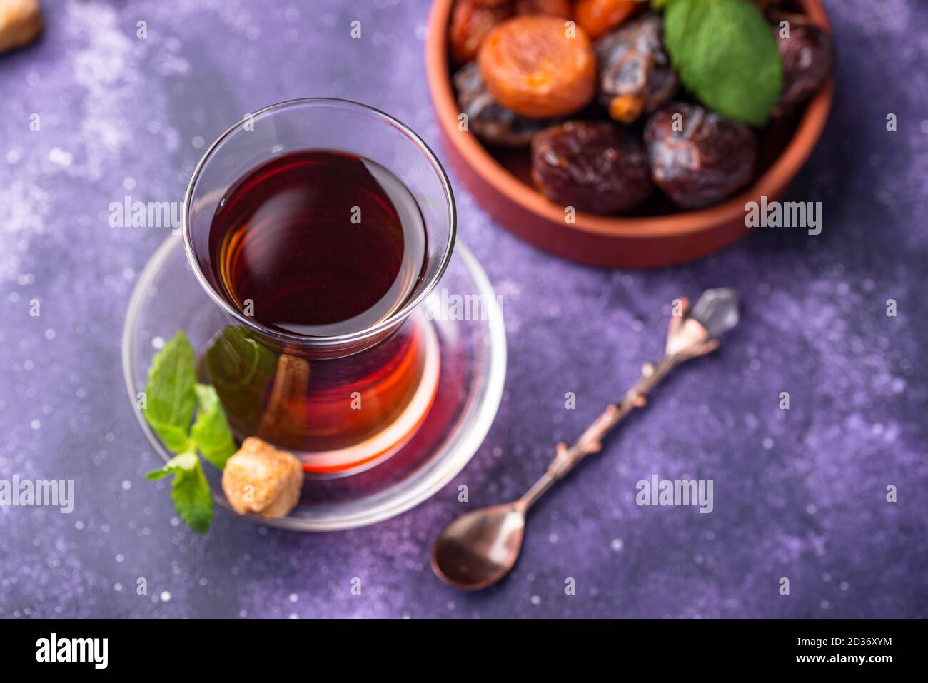 Turkish tea with dried fruits Stock Photo - Alamy