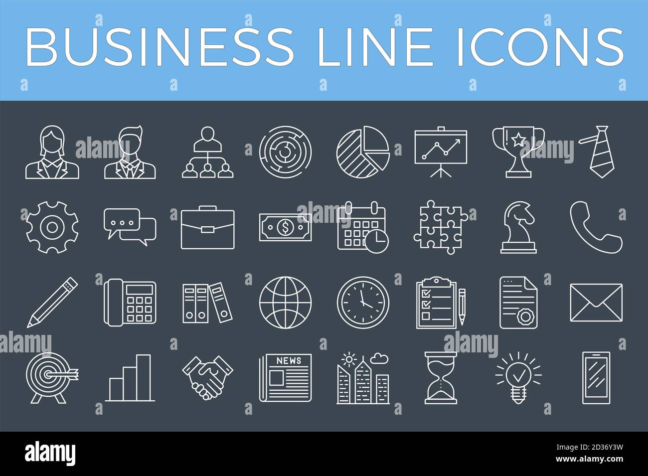 Business Related Vector Line Icons Set Stock Vector Image & Art - Alamy