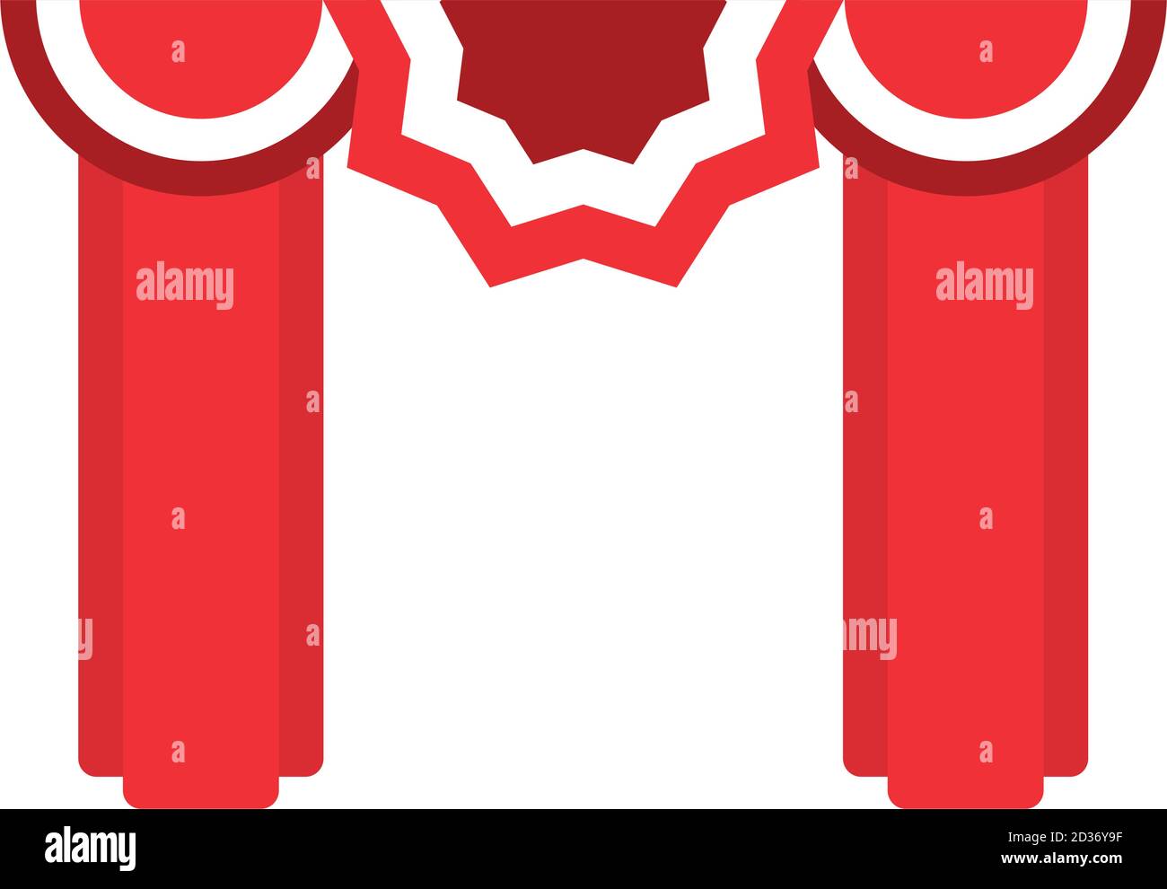 decorative curtains icon over white background, flat style, vector ...