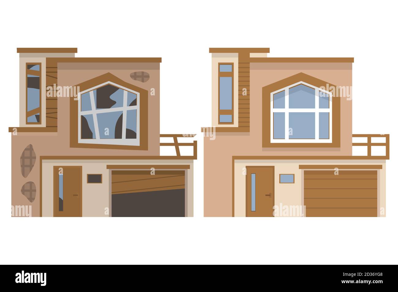 Run down housing Cut Out Stock Images & Pictures - Alamy