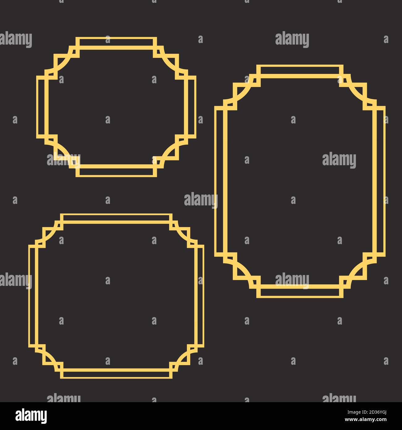 Art deco borders and frames.Template in style of 1920s design vector ...