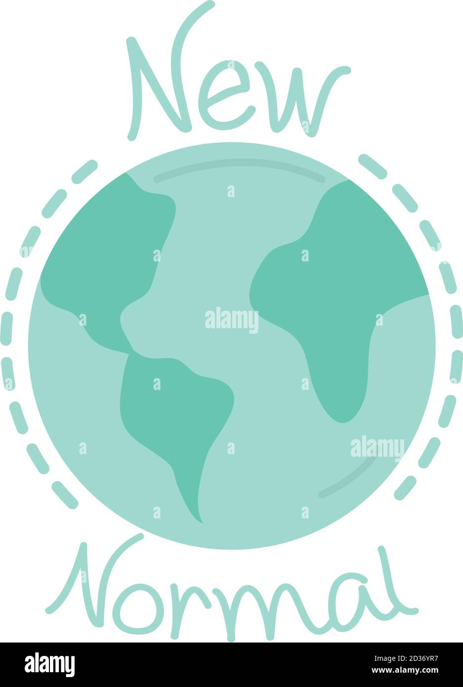 new normal, world after coronavirus, hand made style flat vector ...