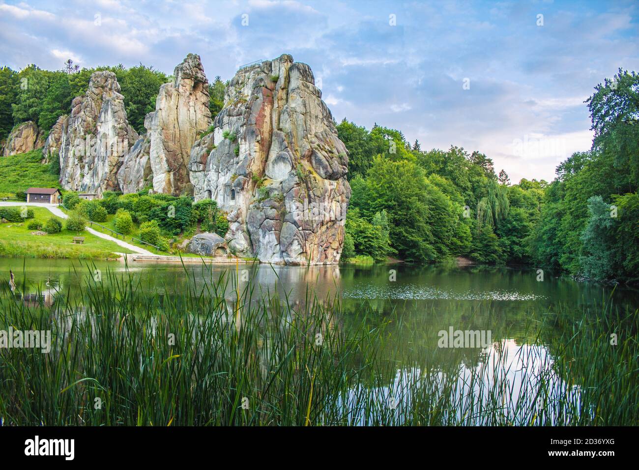 Externsteine. Sandstone rock formation located in the Teutoburg Forest ...