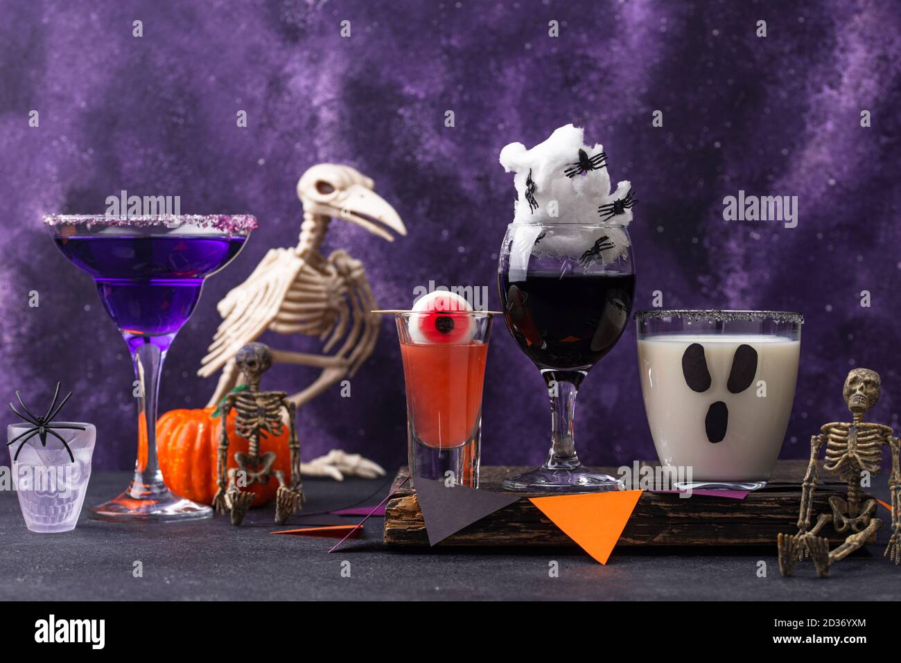 Set of various Halloween drinks Stock Photo - Alamy