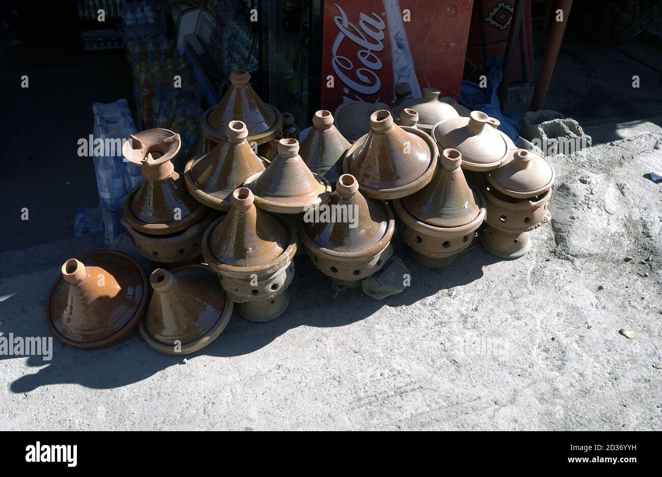 Group of tajines, traditional cooking pot of Morocco, for sale in the ...