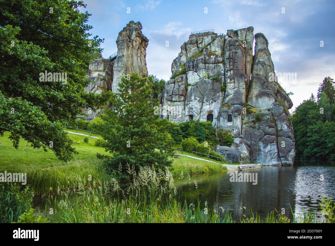 Externsteine. Sandstone rock formation located in the Teutoburg Forest ...