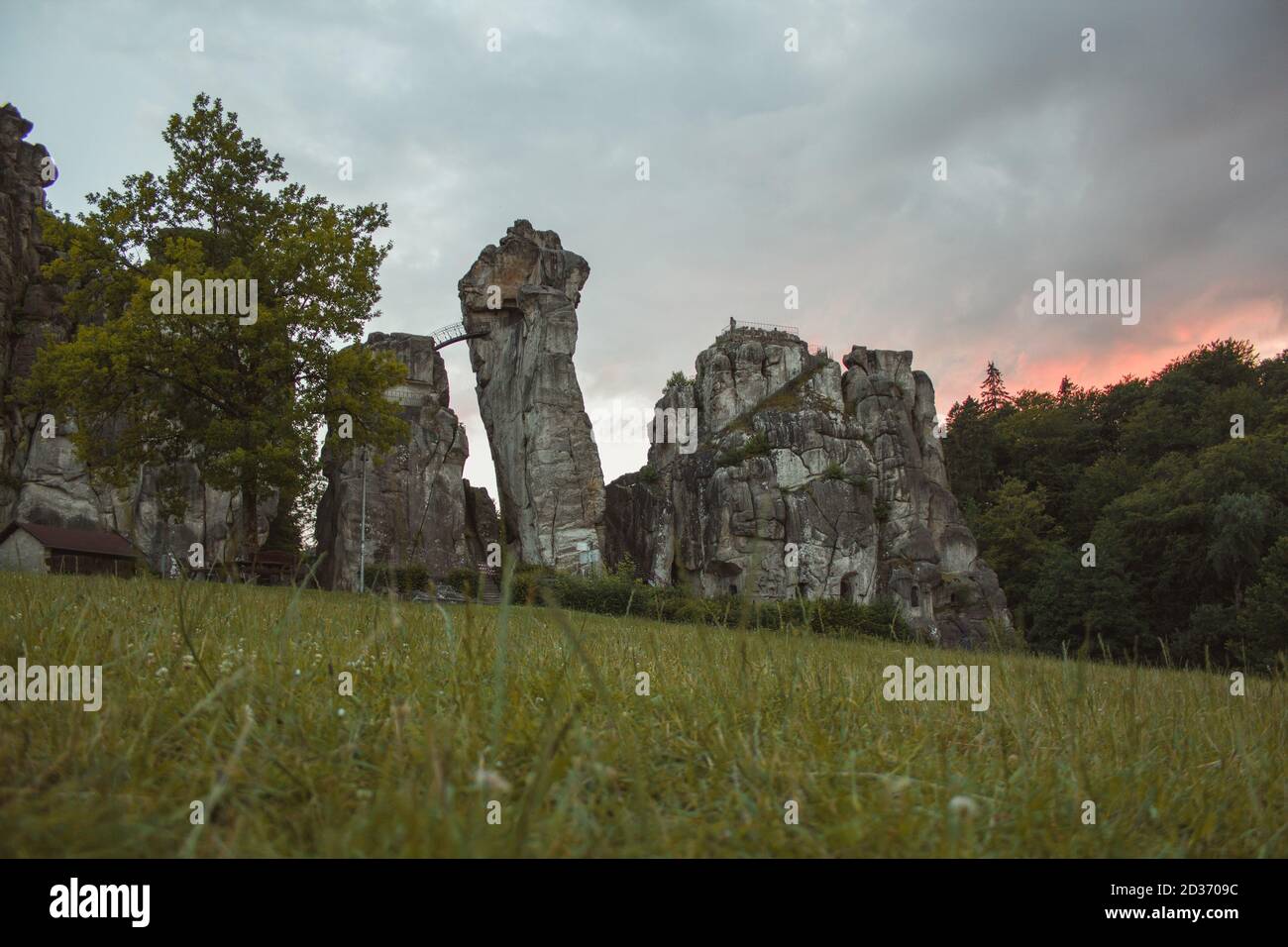 Externsteine. Sandstone rock formation located in the Teutoburg Forest ...