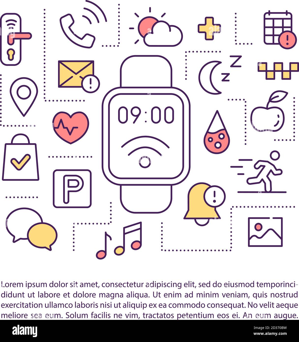 Smartwatch apps concept icon with text Stock Vector Image & Art - Alamy