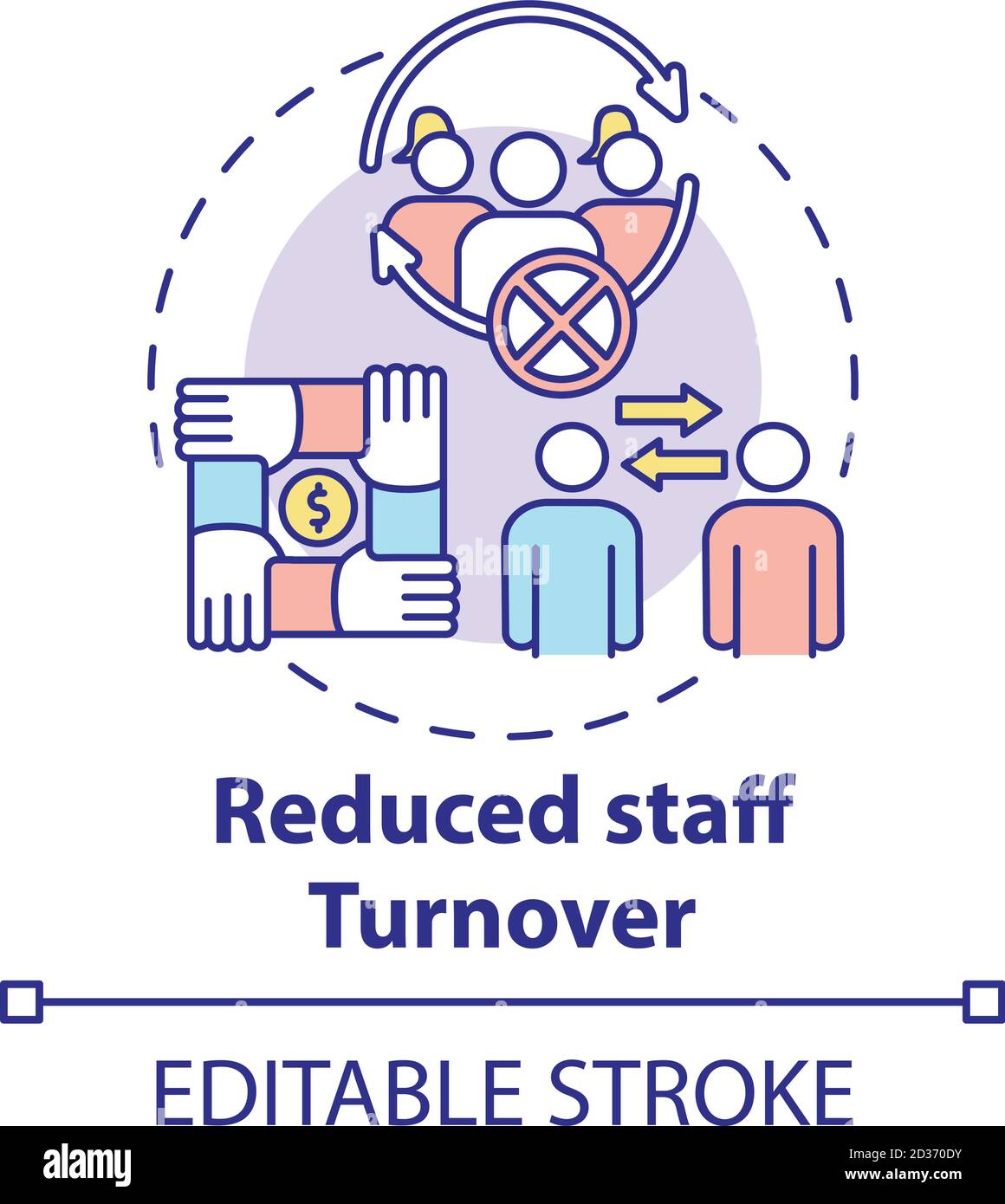 Reduced staff turnover concept icon Stock Vector Image & Art - Alamy