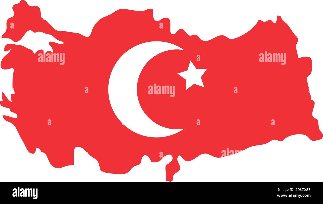 turkey country map icon over white background, flat style, vector ...