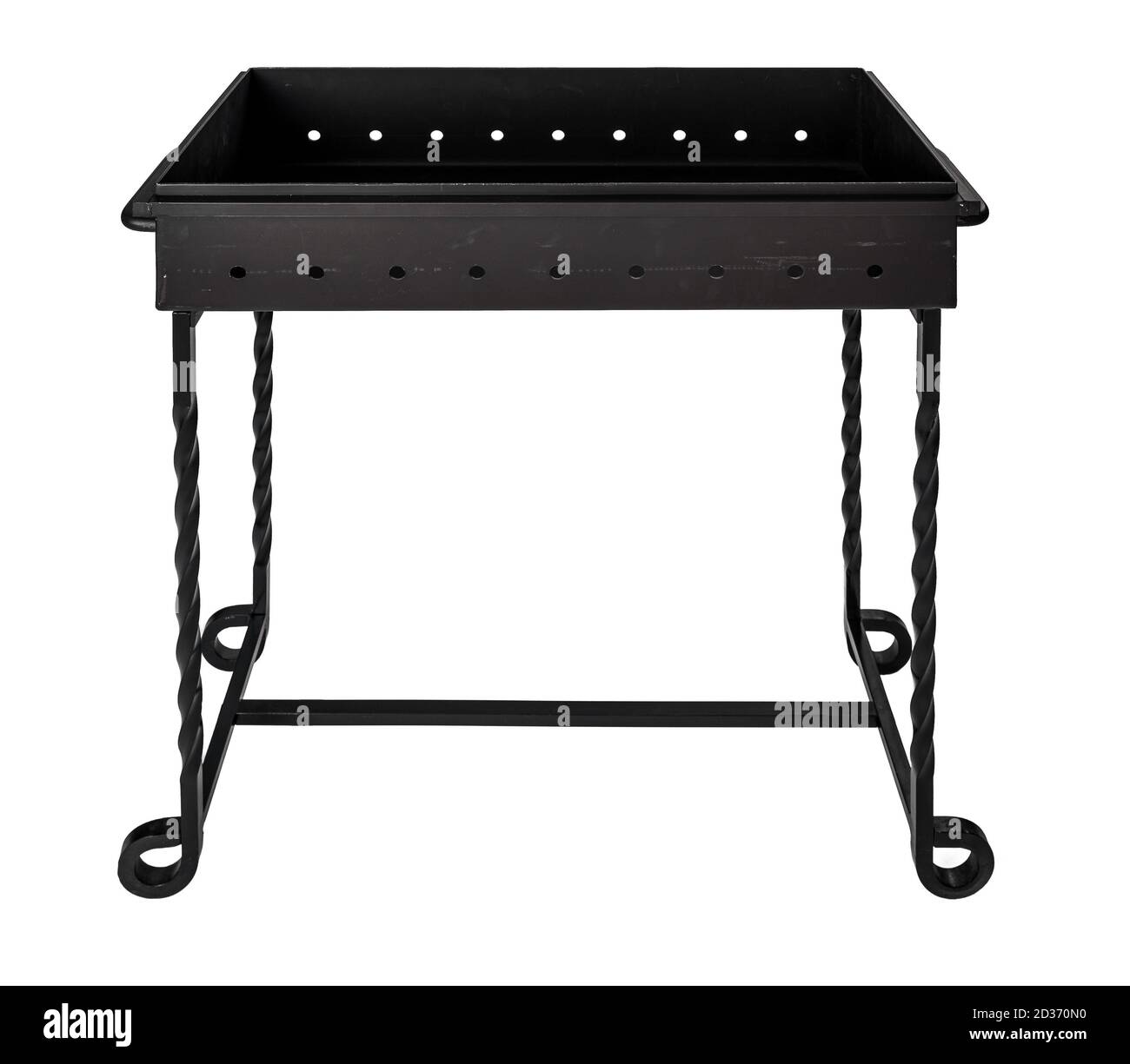 Black metal barbecue grill isolated on white Stock Photo - Alamy