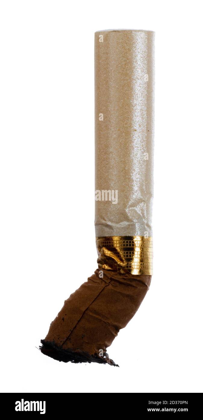 Extinguished cigarette butt isolated on white background Stock Photo ...