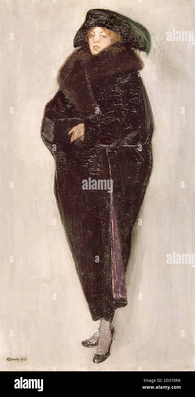 Okun Edward - Portrait of the Artist's Wife Zofia 1 - Polish School ...