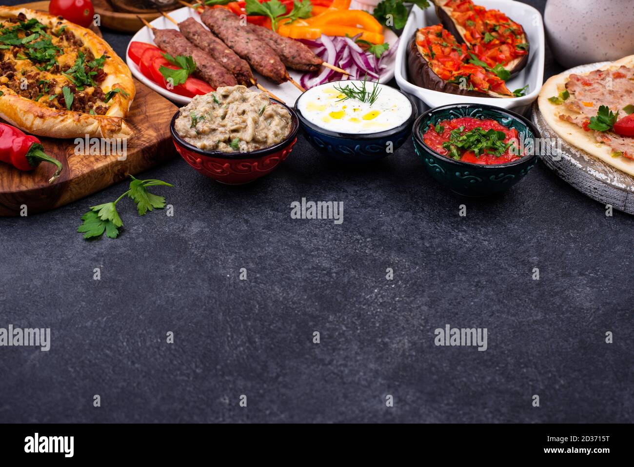 Traditional Turkish or Middle eastern dishes Stock Photo - Alamy