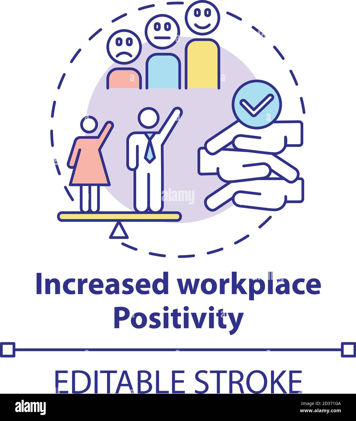 Increased workplace positivity concept icon Stock Vector Image & Art ...