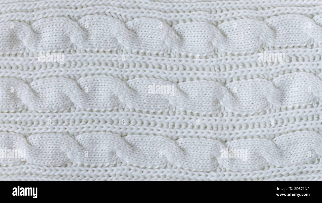 white woolen knitted fabric texture. cozy winter concept Stock Photo ...