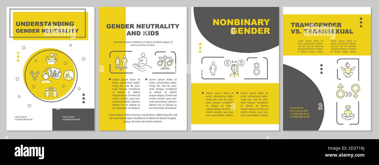 Gender neutrality and children brochure template Stock Vector Image ...