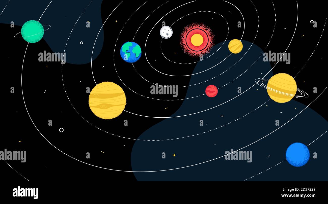 Solar system - colorful flat design style illustration Stock Vector ...