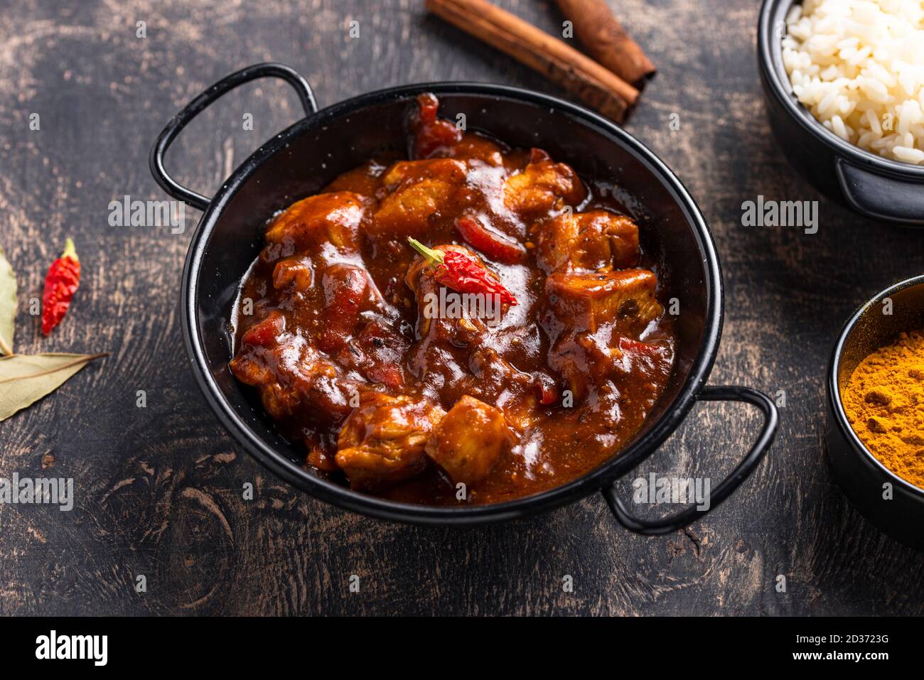 Curry chicken tikka masala with rice Stock Photo - Alamy