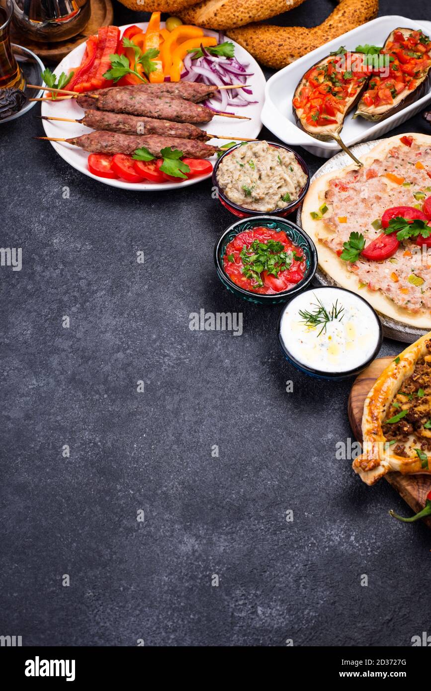 Traditional Turkish or Middle eastern dishes Stock Photo - Alamy