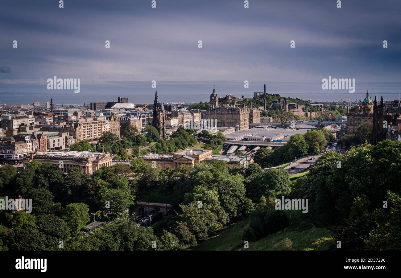 Edinburgh city view from the castle, Scotland Stock Photo - Alamy