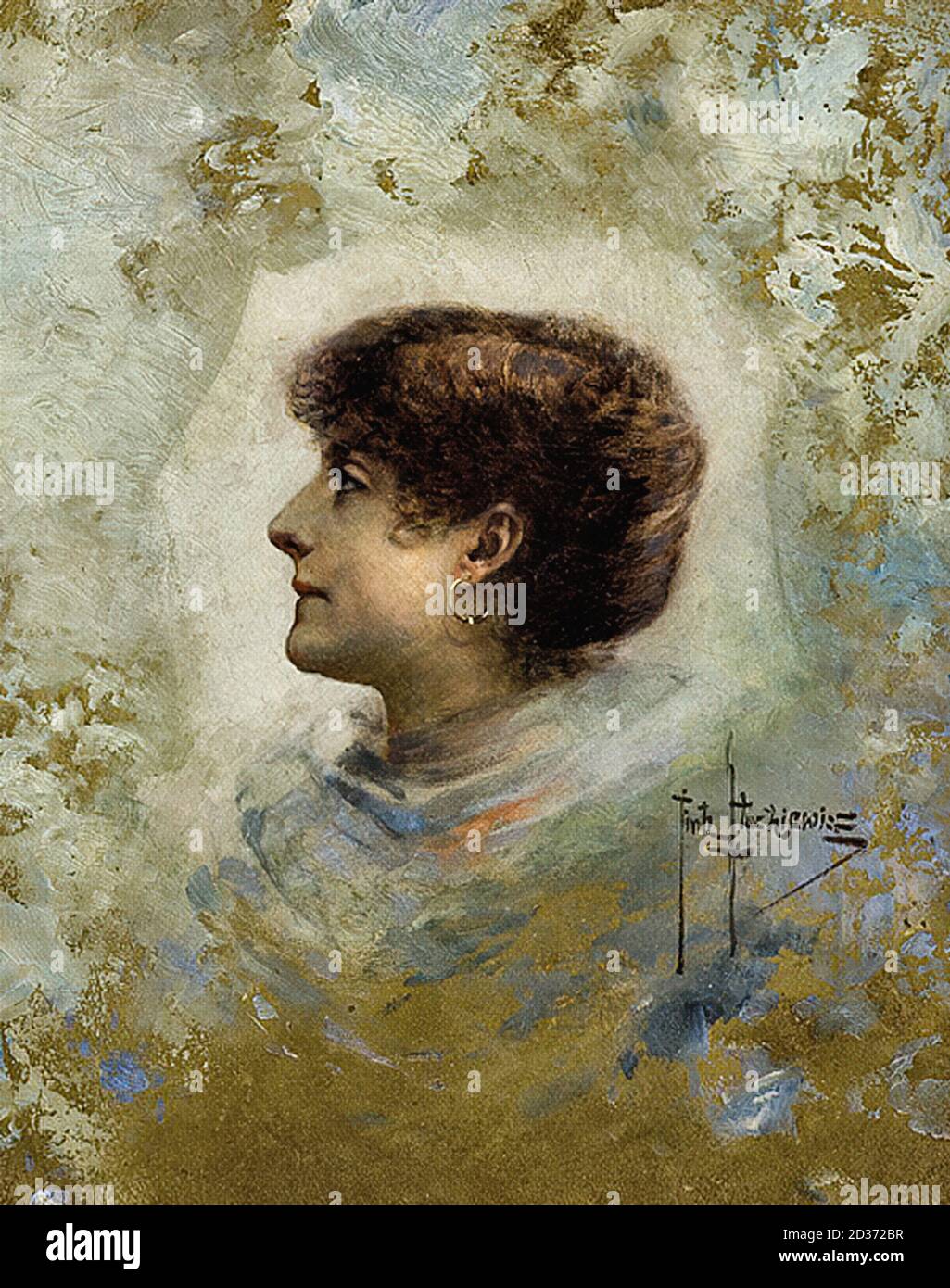 Stachiewicz Piotr - Portrait of Sarah Bernhard - Polish School Stock ...