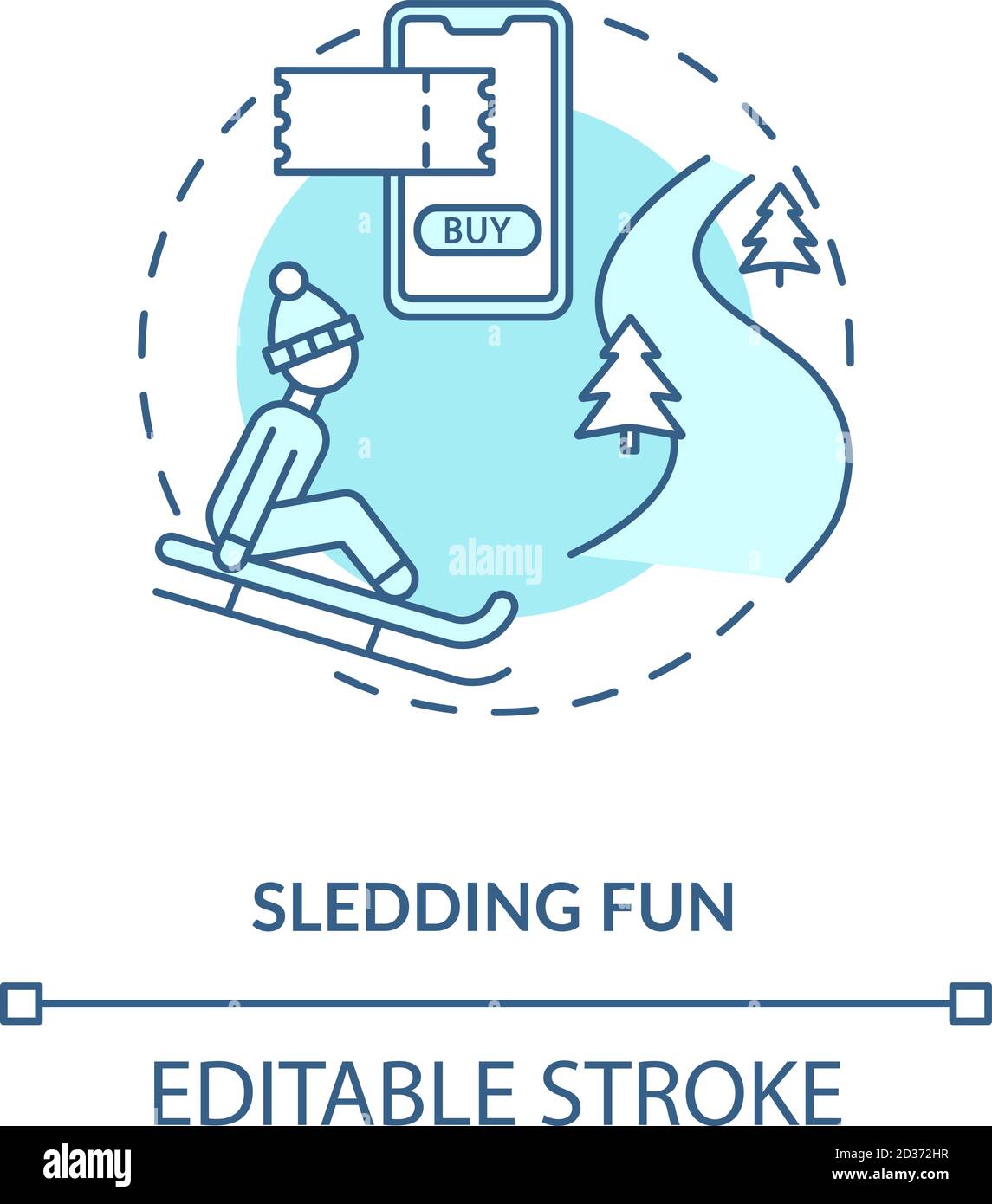 Sledding fun concept icon Stock Vector Image & Art - Alamy