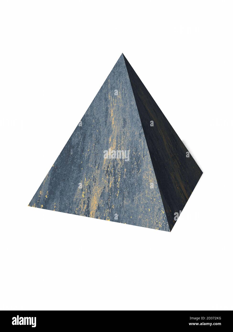 Abstract pyramid on a white background. Isolated geometric figure. 3D ...