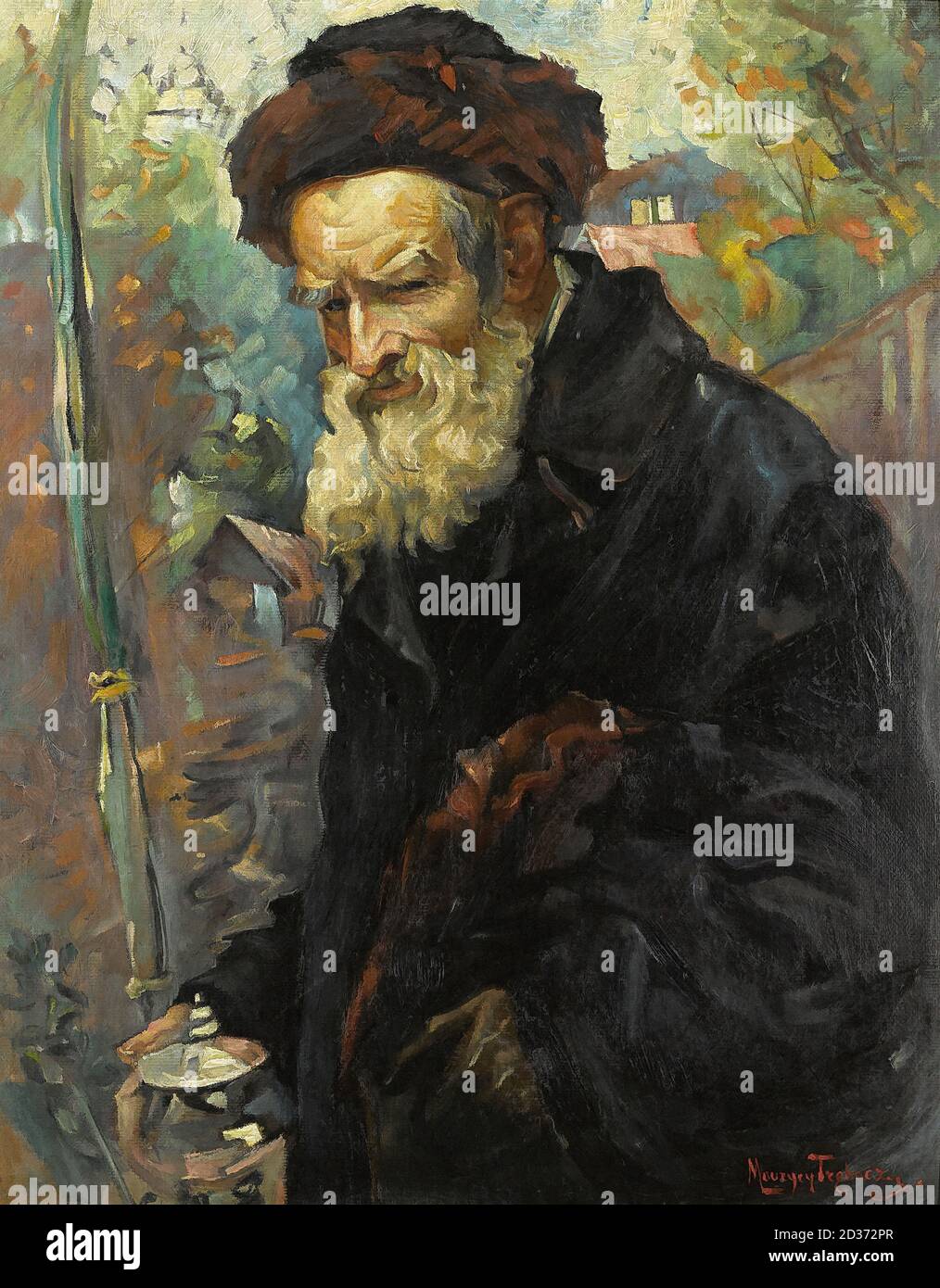 Trebacz Maurycy - Rabbi with Lulav and Etrog Container - Polish School ...