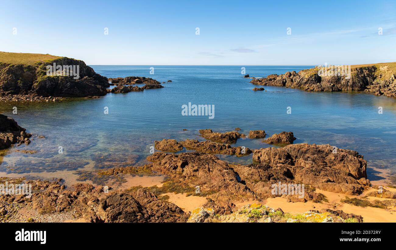 Yeu island in France, beautiful landscape, the coast with cliffs and ...