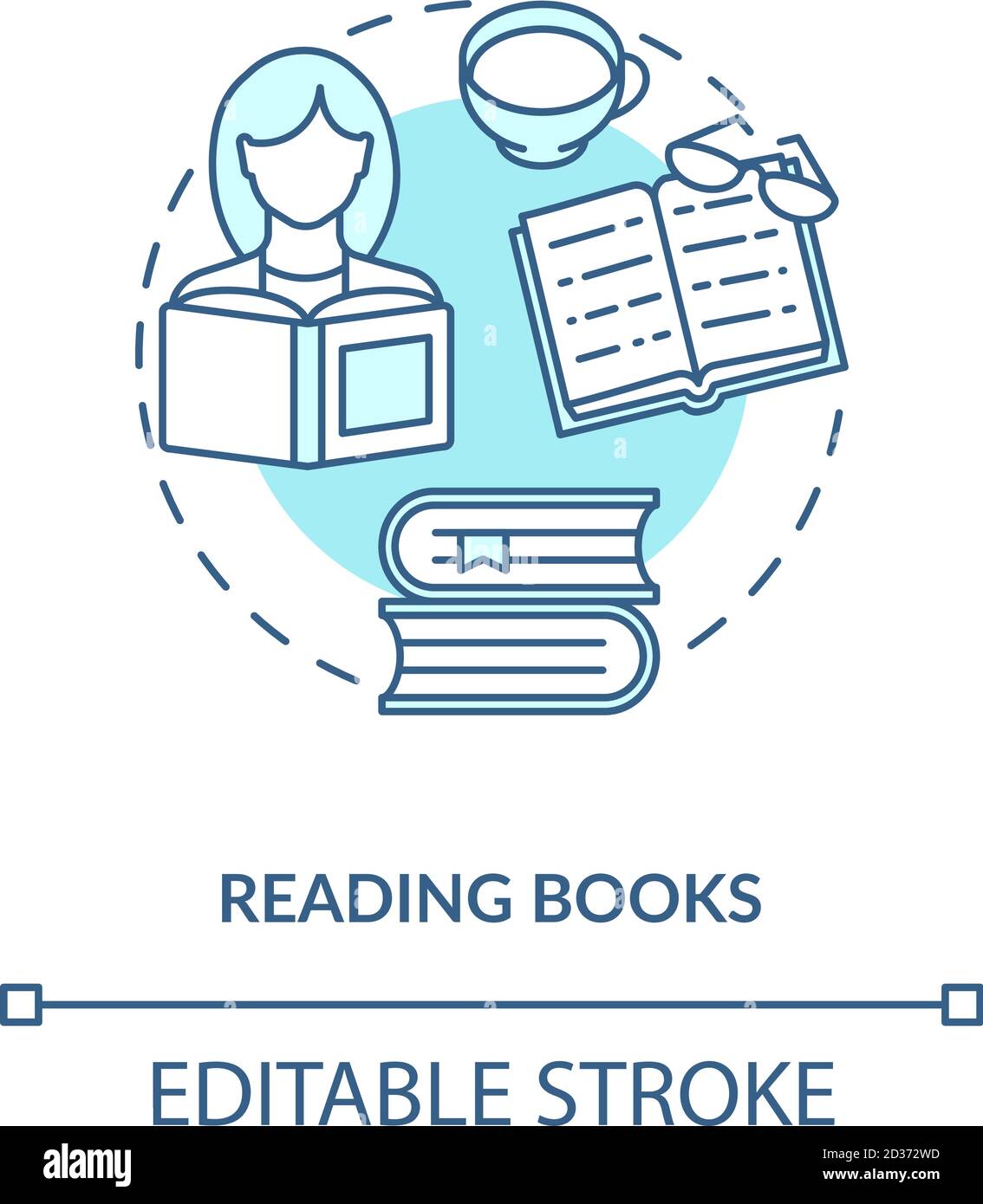 Reading books concept icon Stock Vector Image & Art - Alamy