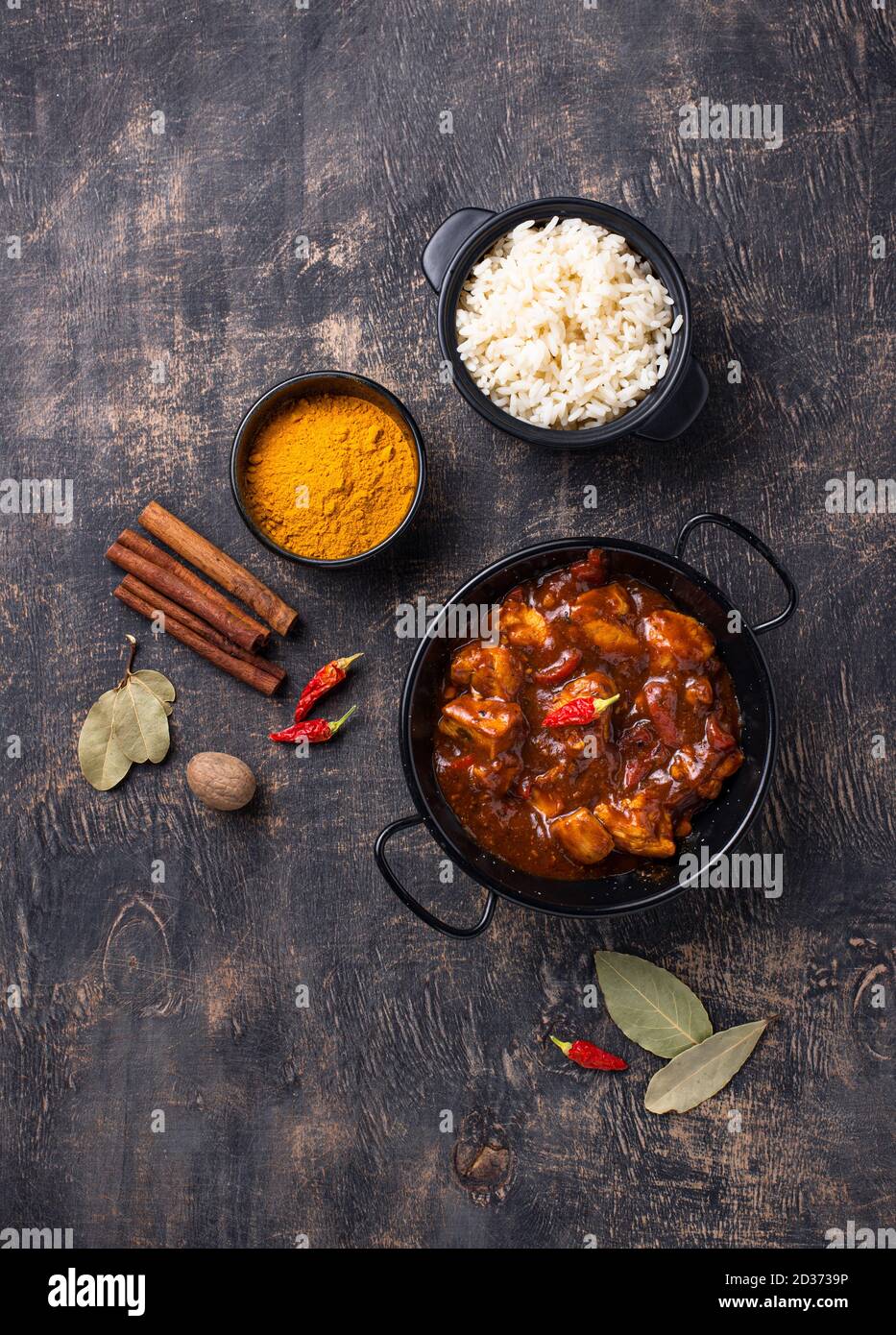 Curry chicken tikka masala with rice Stock Photo - Alamy