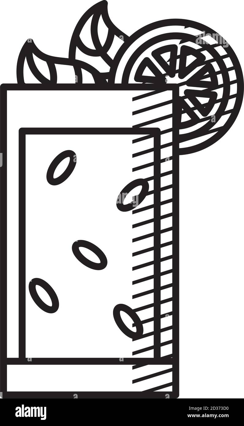 cold tea drink icon over white background, line style, vector ...