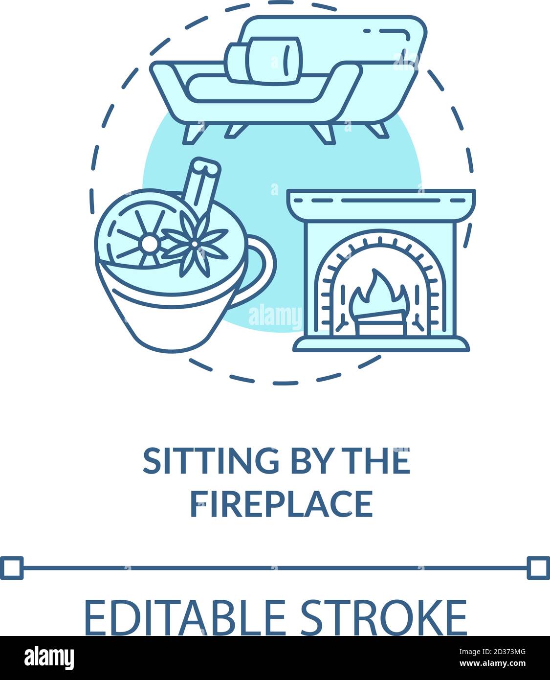 Christmas fireplace drawing cozy hi-res stock photography and images ...