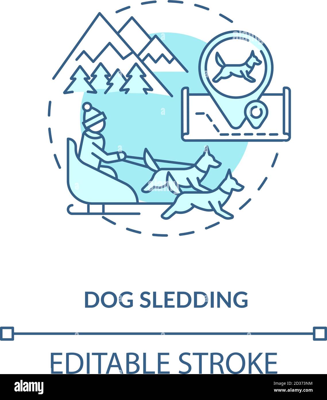 Dog sledding concept icon Stock Vector Image & Art - Alamy