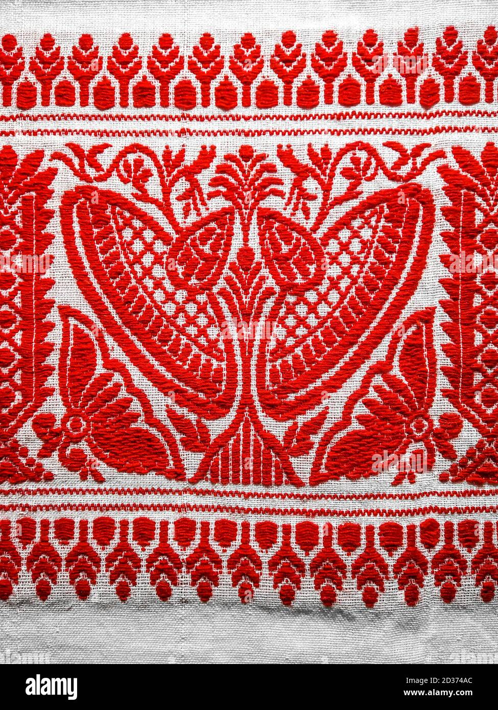 Assamese Gamosa Gamusa Gamocha Textile Background Gamusa Pattern Or Gamosa Border Gamosa