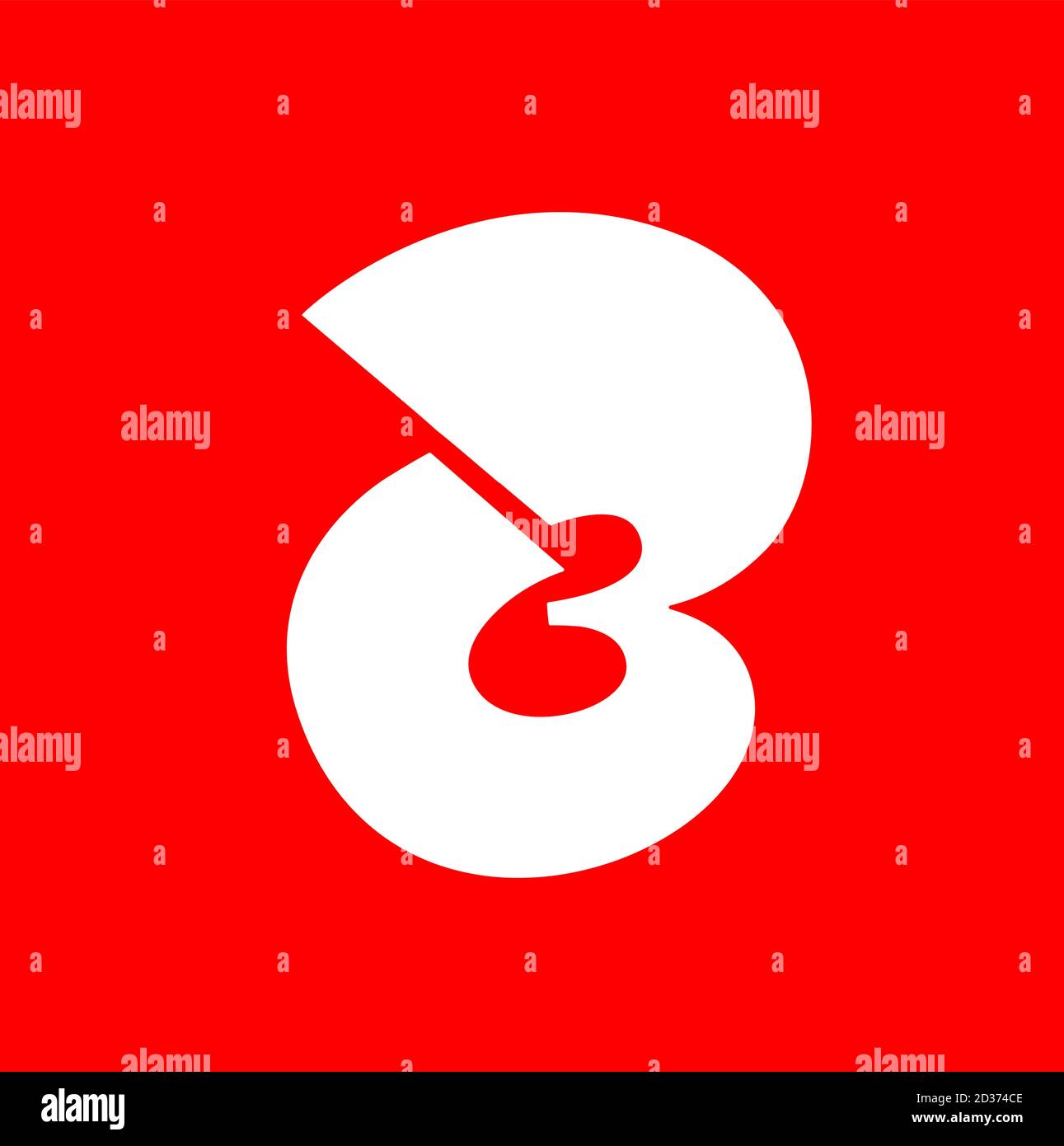 fat Number 3. Digit 3 on red background Stock Vector Image & Art - Alamy