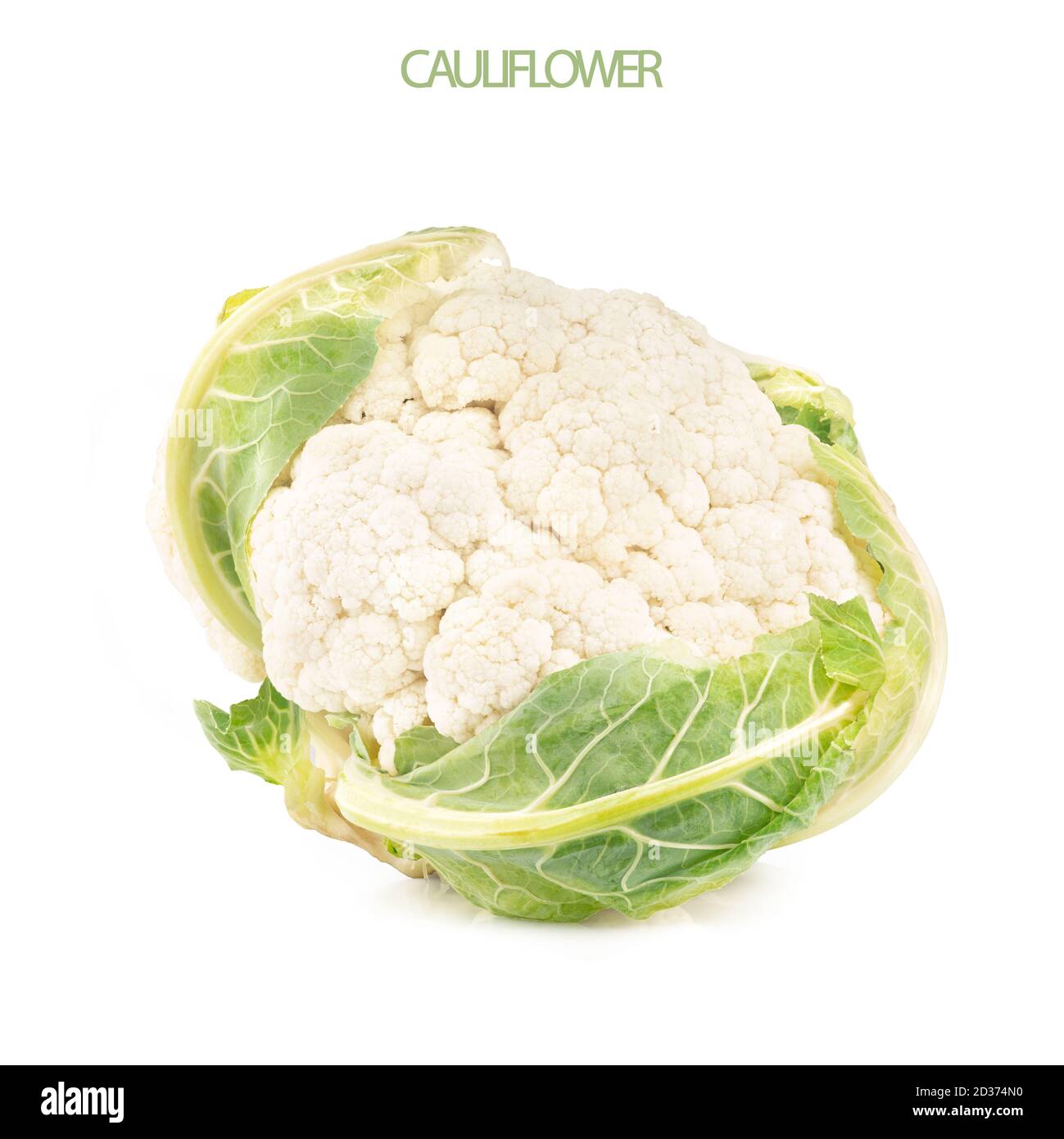 Studio shot of an organic growth cauliflower isolated on white Stock ...