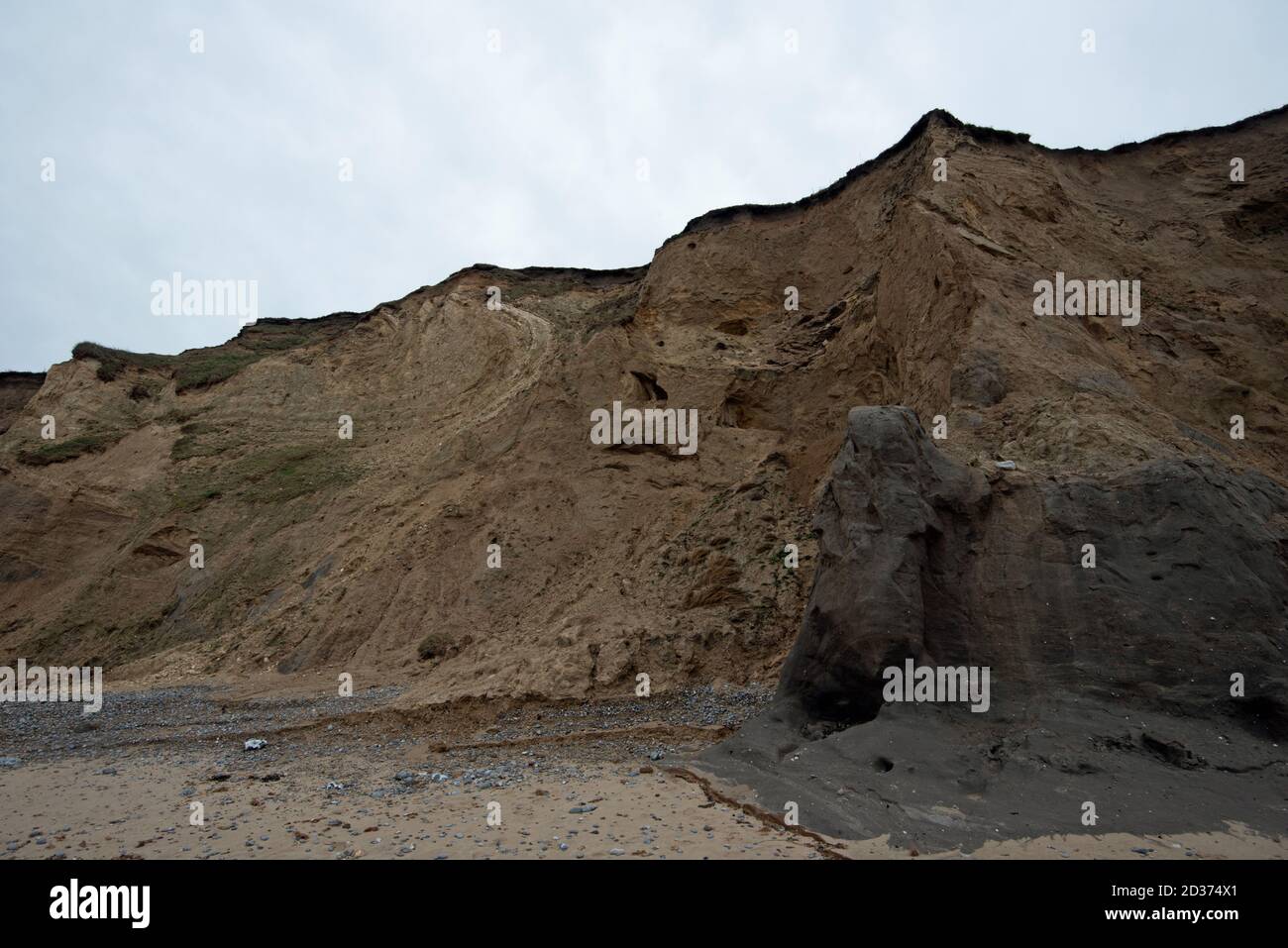 Crumbling cliffs between Sheringham and West Runton, Norfolk, UK Stock ...