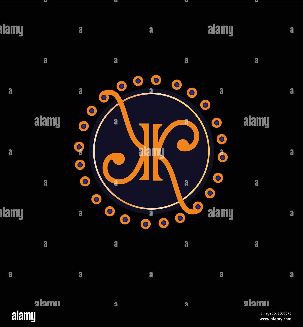 Decorative KK monogram vector on black background Stock Vector Image ...