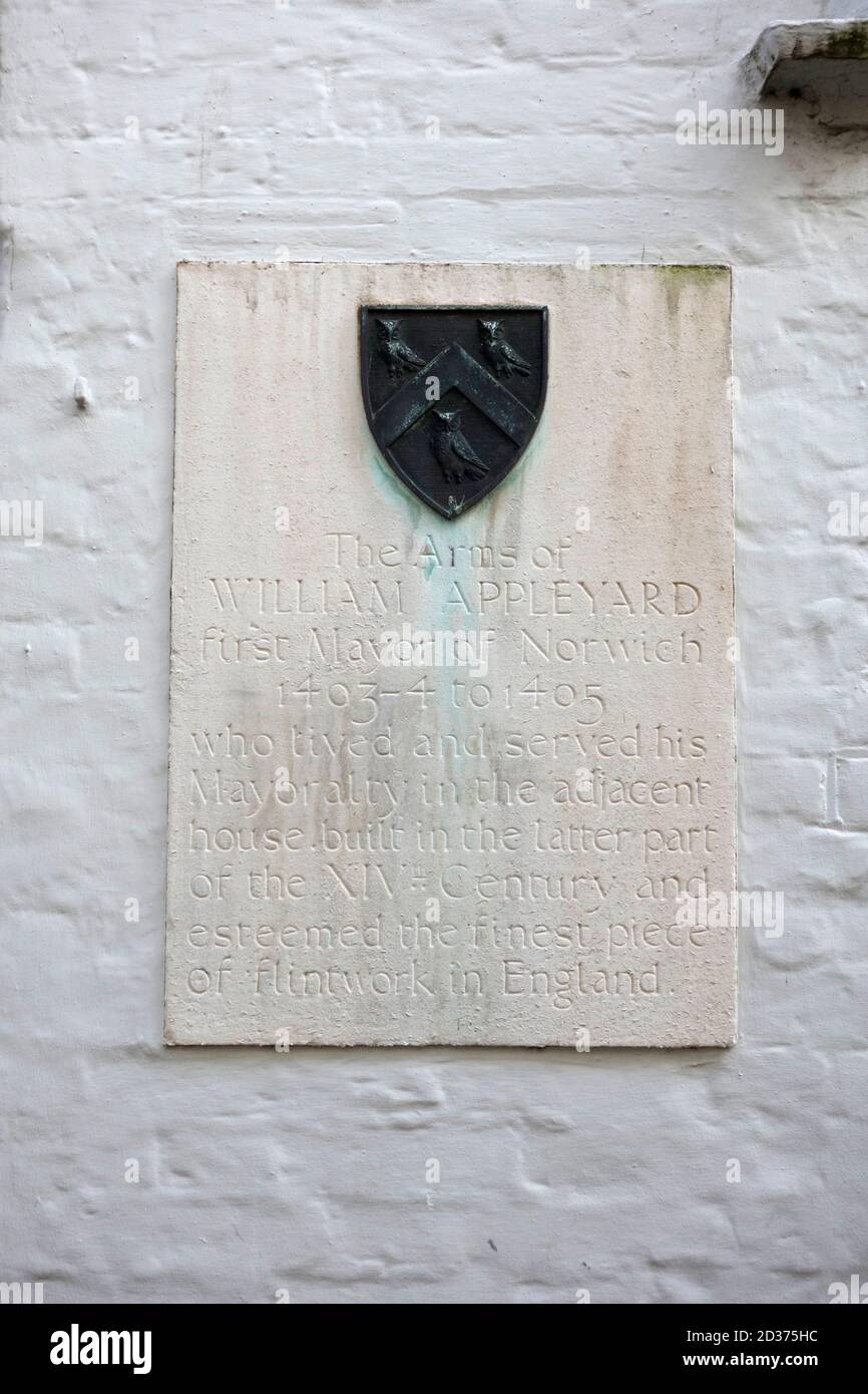 History of norwich plaque hi-res stock photography and images - Alamy