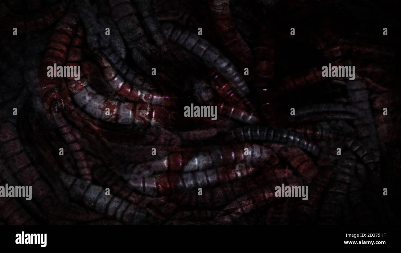 Black Death Worms in Hell. A semi-biblical concept based on a number of ...