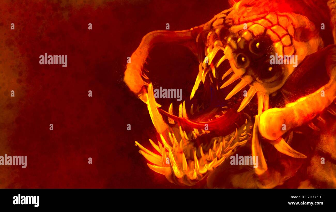 Hell Monster with random features. Buggy and Alien design Stock Photo ...