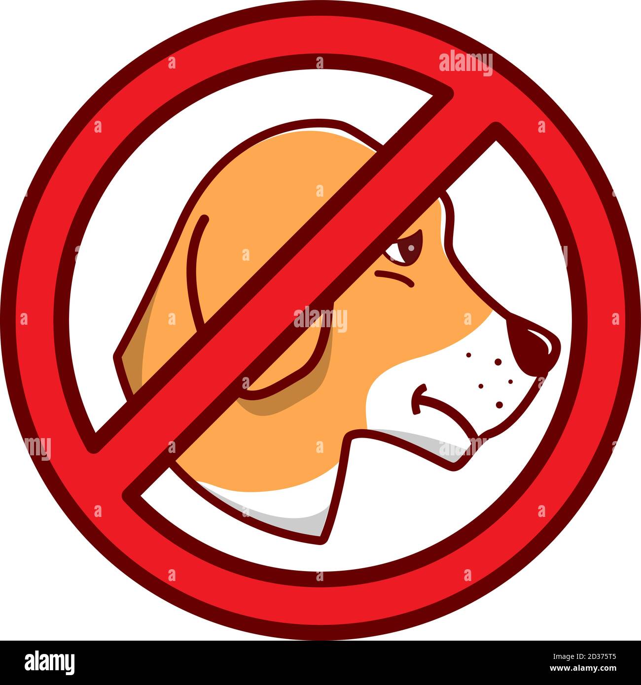 No dog sign.Pet animal beagle.Cartoon character silhouette Stock Vector ...
