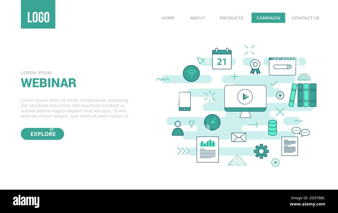 webinar concept for website template or landing page banner homepage ...
