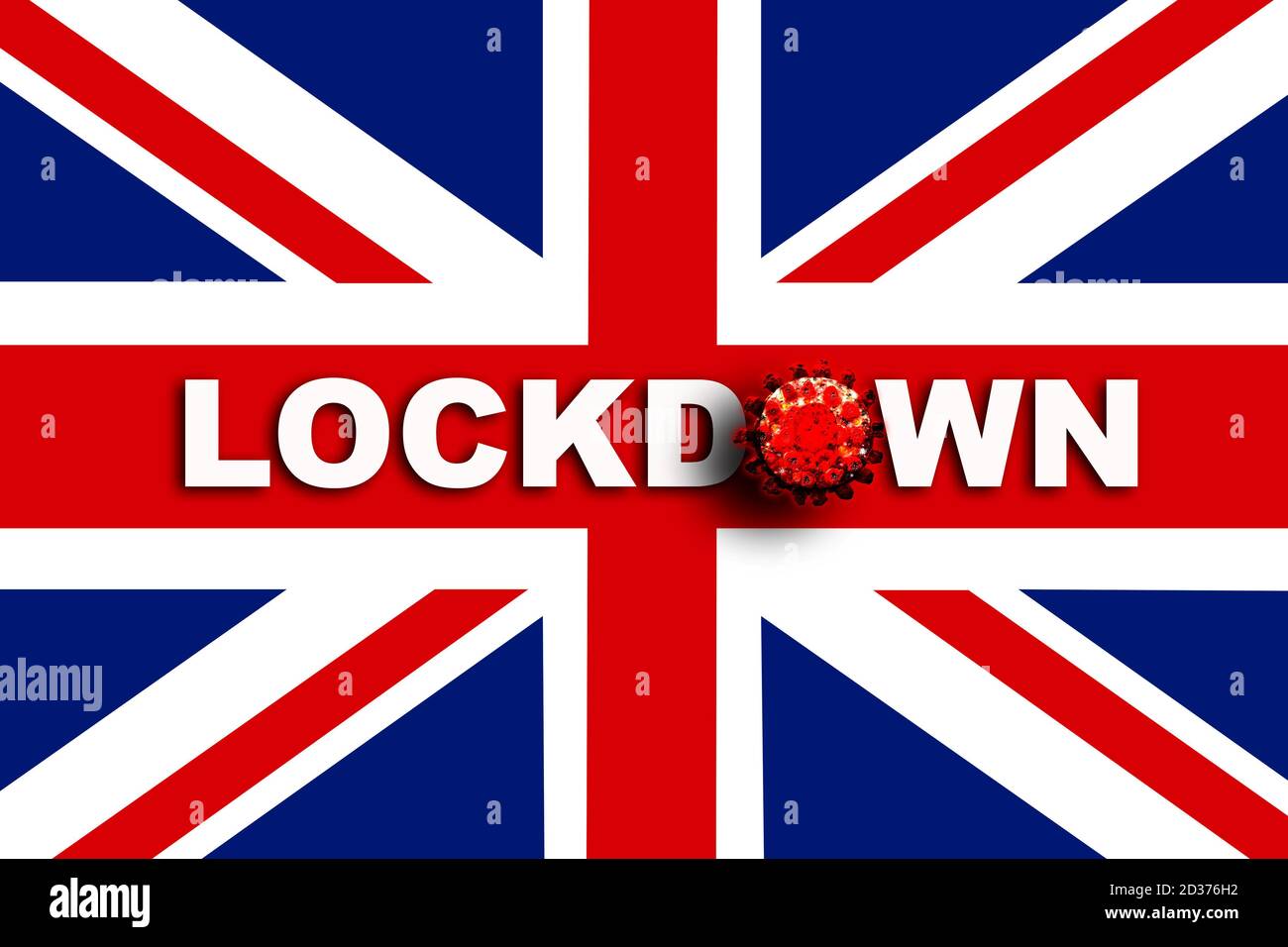 British Flag with lockdown text Stock Photo - Alamy