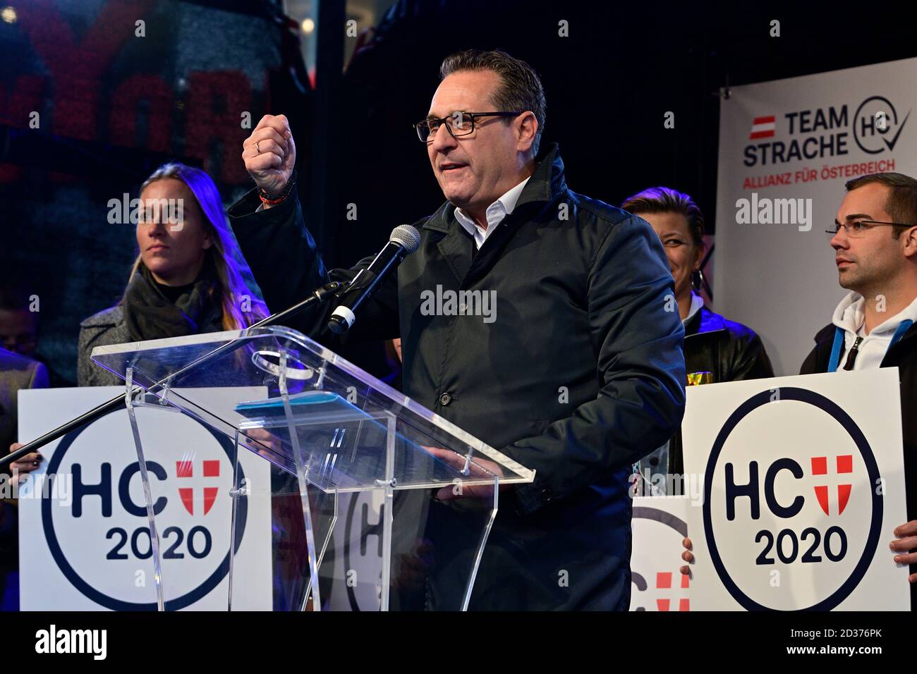 Vienna, Austria. 7th Oct, 2020. The “HC Strache Comeback Tour” campaign ...