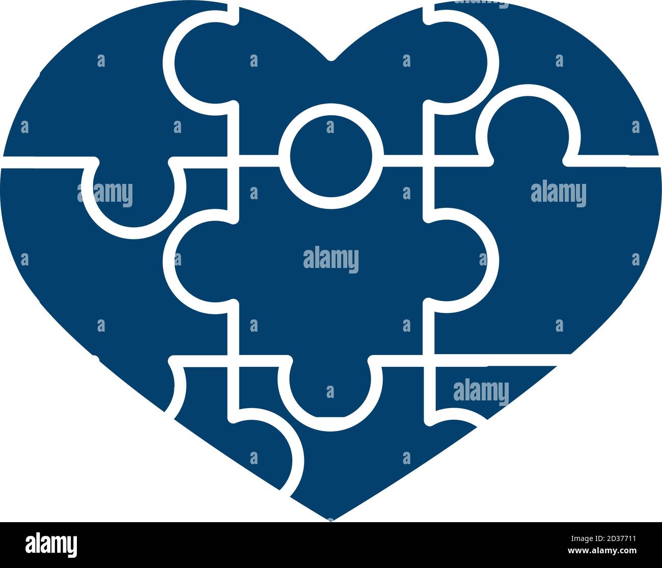 puzzles shaped heart help support silhouette icon vector illustration ...