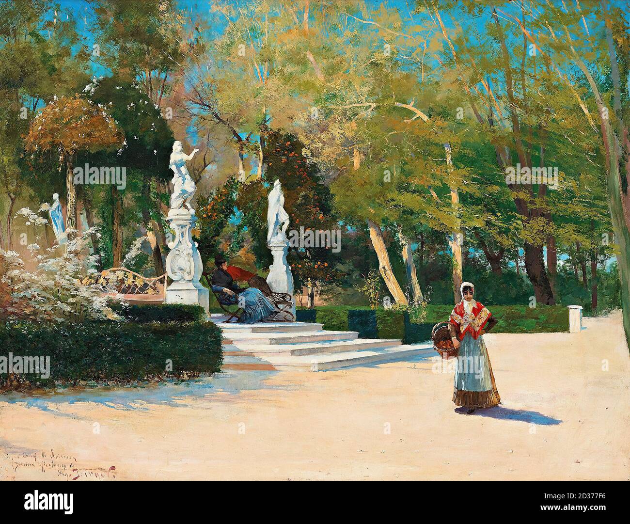 Birger Hugo - Park Scene from Spain - Swedish School - 19th Century ...